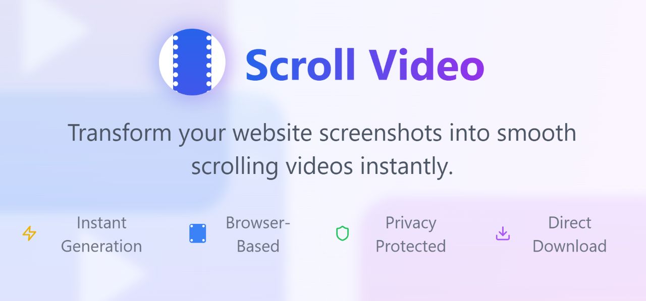 Scroll Video - Convert Website Screenshots to Scrolling Videos | Free Online Tool